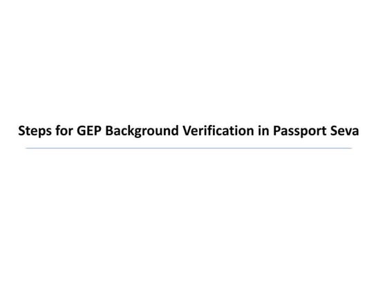 steps to apply for background verification | PPT