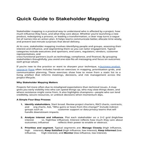Quick_Guide to Stakeholder Mapping...... | PPTX
