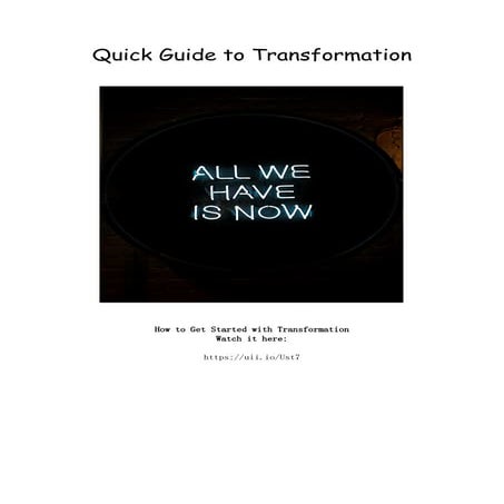 Quick guide to transformation | PDF