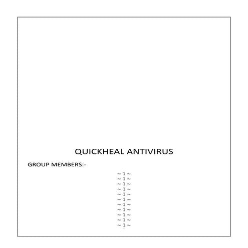 Quick heal project | RTF