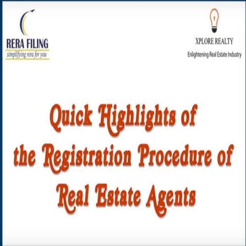 Quick highlights of the registration procedure of real estate agents | PPT