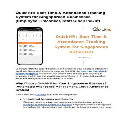 QuickHR_ Best Time & Attendance Tracking System for Singaporean ...
