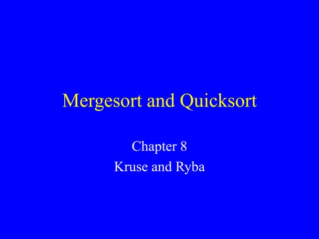 Quick & Merge Sort.ppt Quick & Merge Sort.ppt