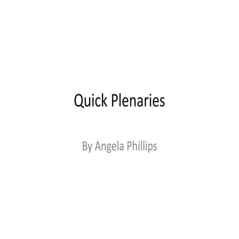 Quick plenaries | PPT