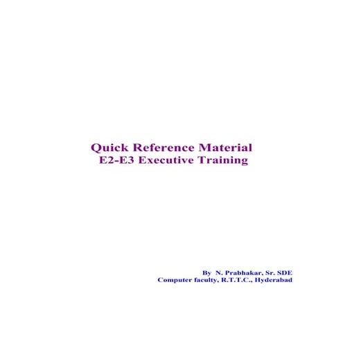 Quick reference material for e2 e3 training | PDF