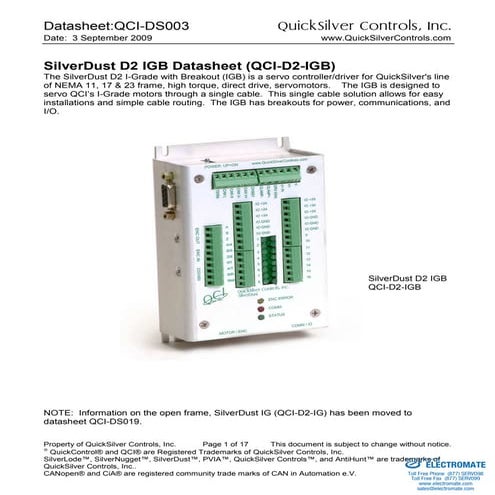 QuickSilver Controls QCI-DS003 QCI-D2-IGB | PDF | Computer Peripherals | Computing