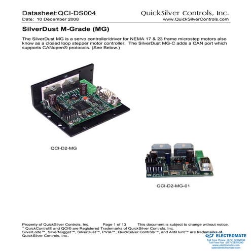 QuickSilver Controls QCI-DS004 QCI-D2-MG | PDF