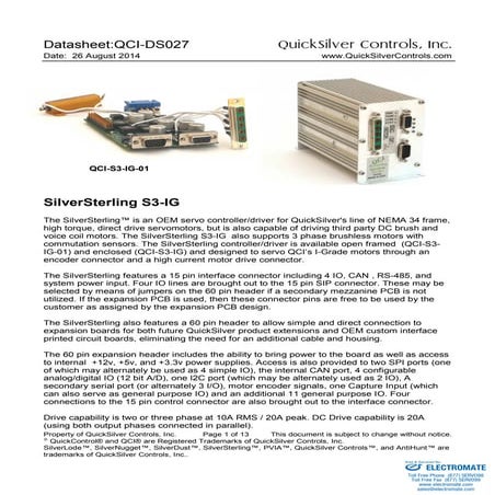 QuickSilver Controls QCI-DS027 QCI-S3-IG | PDF