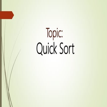 Quick sort | PPT