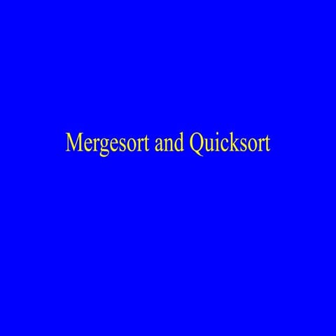 MERGE and Quick Sort algorithm explain ppt | PPTX