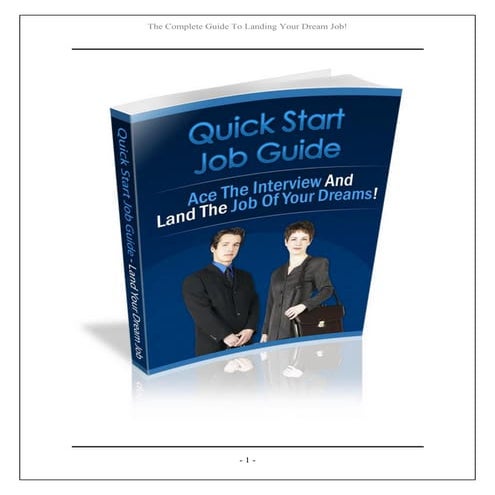 Quick start job guide | PDF