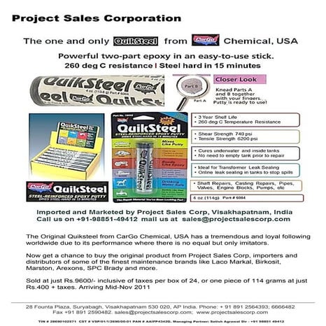 QuickSteel Data Sheet | PPT