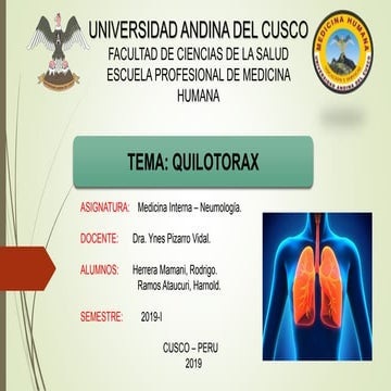 Quilotórax: Definición, Etiología y Presentación Clínica | PPT