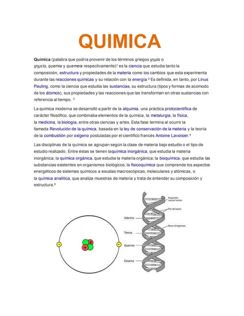 Definicion de quimica | PDF