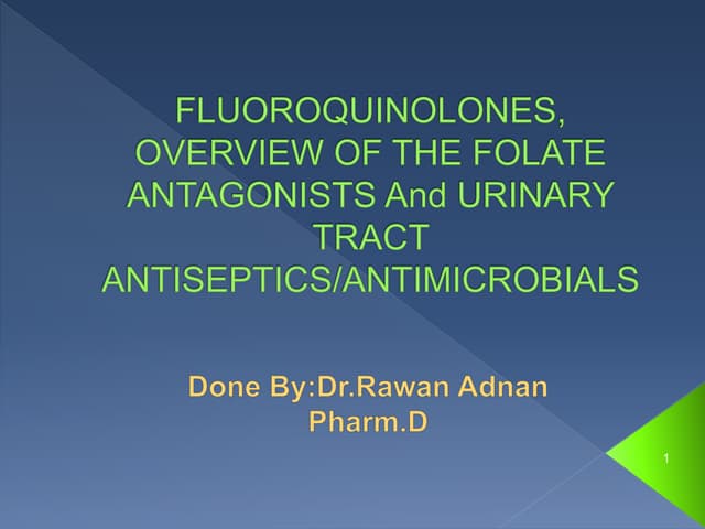 MEDICINAL CHEMISTRY OF QUINOLONES.pptx