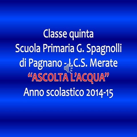 L'acqua per noi | PPTX
