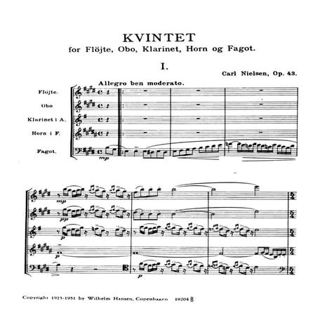 Quinteto para instrumentos de viento nielsen | PDF