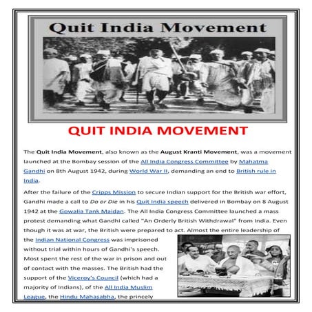Quit India Movement.pdf | Civic affairs | Politics