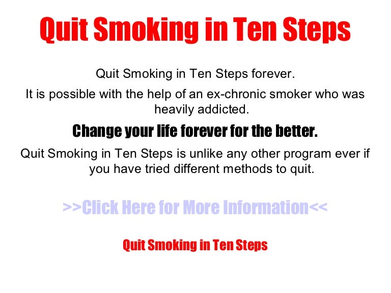 Quit Smoking In Ten Steps