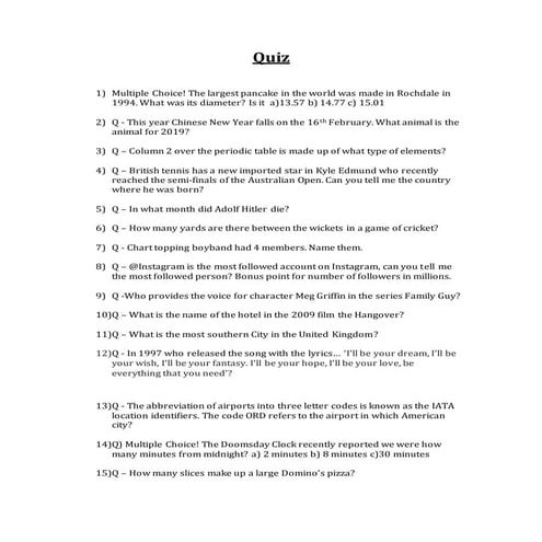 Horner Downey & Co Quiz | DOCX