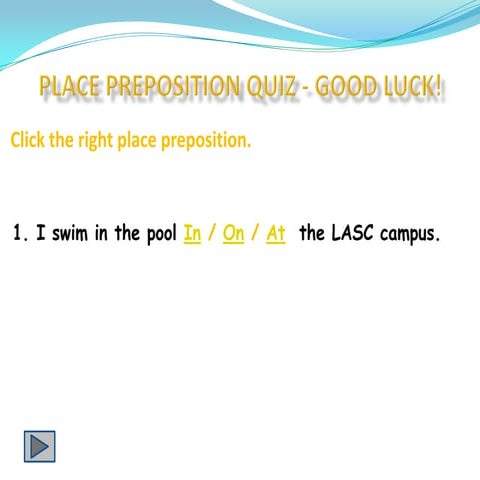 Place Preposition Quiz | PPSX