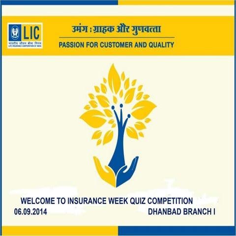 LIC INSURANCE WEEK QUIZ 2014 | PPTX