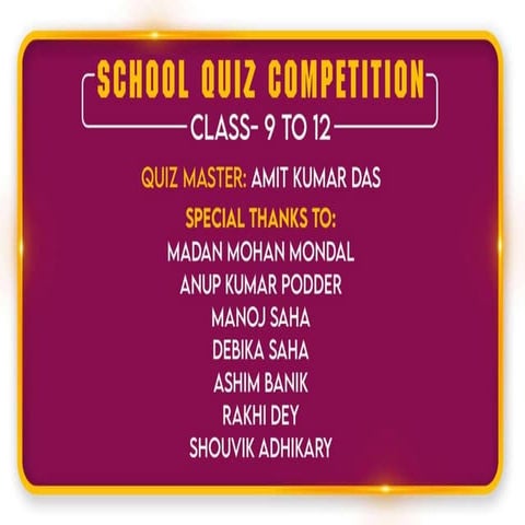 Nabadwip jatiya vidyalaya inter school quiz competition | PPT