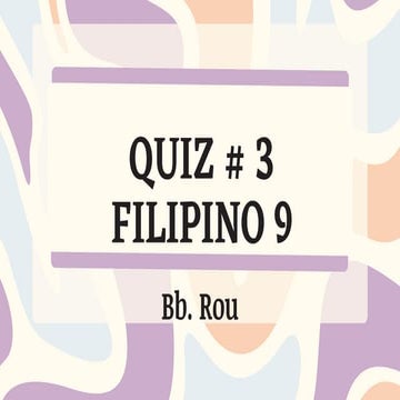 Quiz-3-FILIPINO-9.pdf Filipino quiz. Eks | PDF
