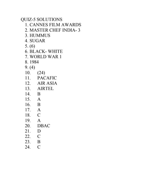 Quiz 14 answers | DOC | Poetry | Books and Literature