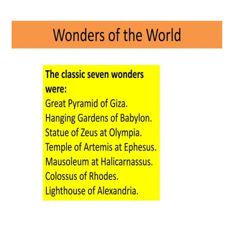 Quiz wonders of the world | PPTX