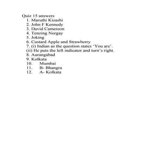 Quiz 15 answers | PDF