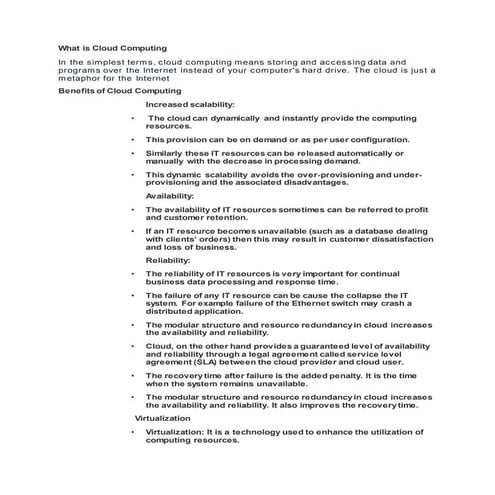 Quiz 1 Cloud Computing Docx Cloud Computing Internet