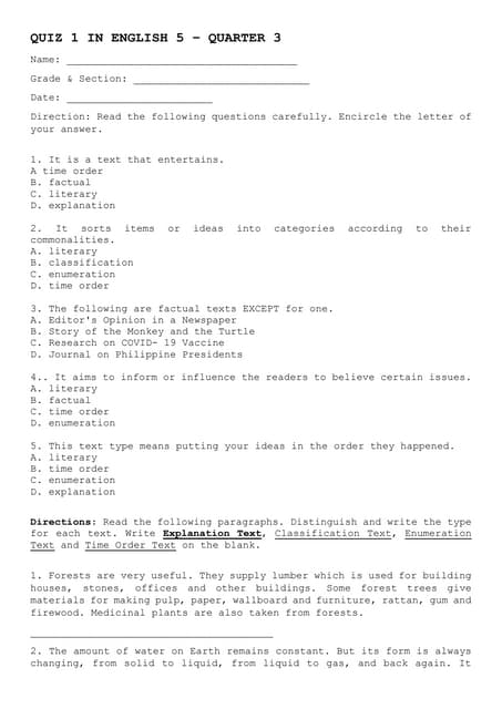 Q3 Wk1 Day3 English 5 Pptx Distinguishing Text Type Acoording To Purpose And Features