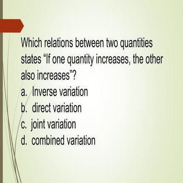 QUIZ ON QUARTER 2 Module 1 VARIATIONS.pptx | Physics | Science