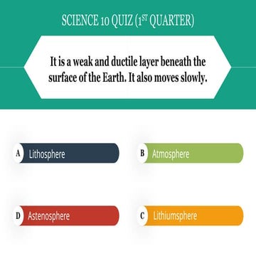 Quiz #1 Science 10 in the first quarter for jhs | PPTX