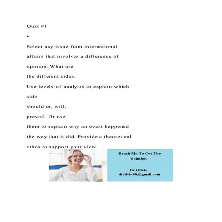 Quiz #1•Select any issue from international affairs that.docx