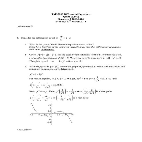 Quiz1 sol | PDF | Physics | Science