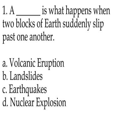 Quiz in Volcanic Eruption conceptual understanding | PPT