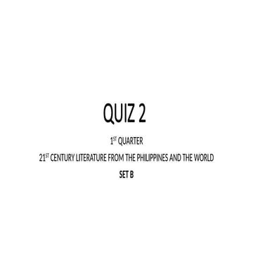 QUIZ 2 21st try your knowledge to know yourself | PPT