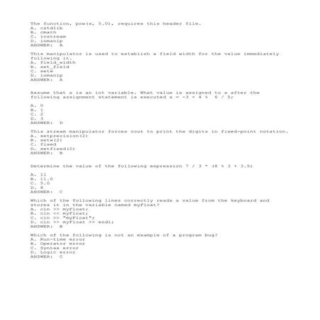 Quiz 3 (answer) | PDF