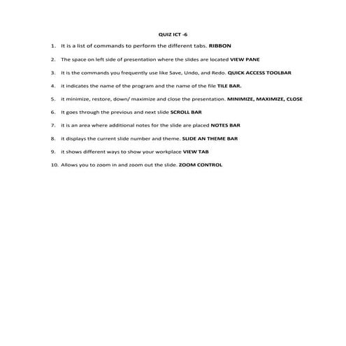 QUIZ FOR THE COMPUTER EDUCATION GRADE-6 FIRST QUARTER | PDF