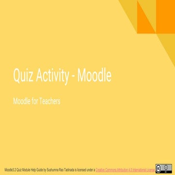 Quiz activity Moodle 3.2 | PPTX