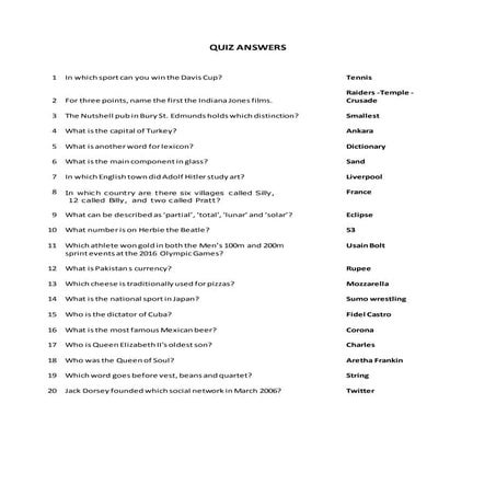 Horner Downey & Co Quiz Answers | DOCX