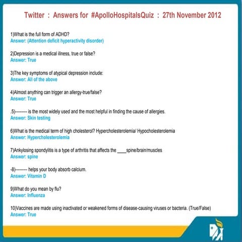 Quiz answers 27th november 2012 | PPT