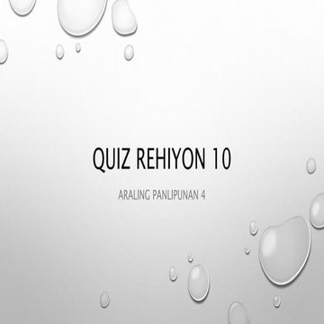 Rehiyon 10 Quiz | PPTX