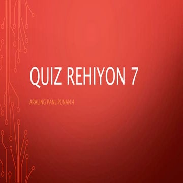 Rehiyon 7 Quiz | PPT