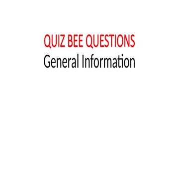 Quiz Bee - General Information Powerpoint | PPTX