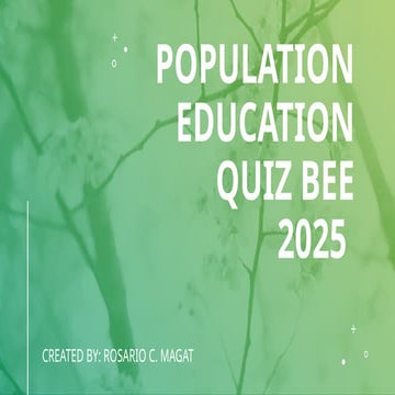 Population Quiz Bee - DIVISION Contest 2025....... | PPTX