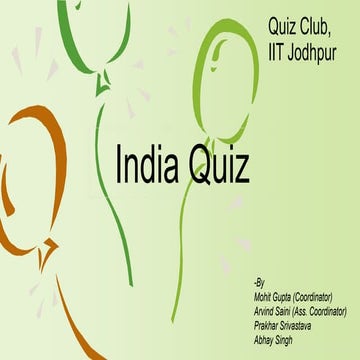 India Quiz | PPTX | Hinduism | Religion & Spirituality