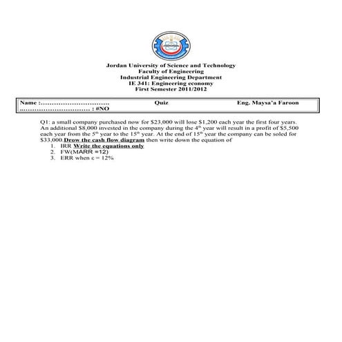 Quize chapter5 | PDF